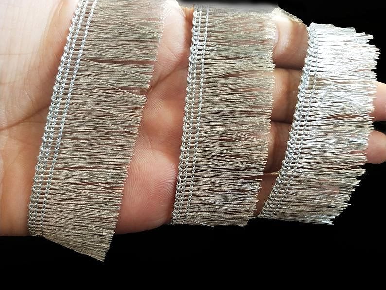 Silver kiran lace dupatta kiran gota lace dupatta kiran lace kiran lac ...